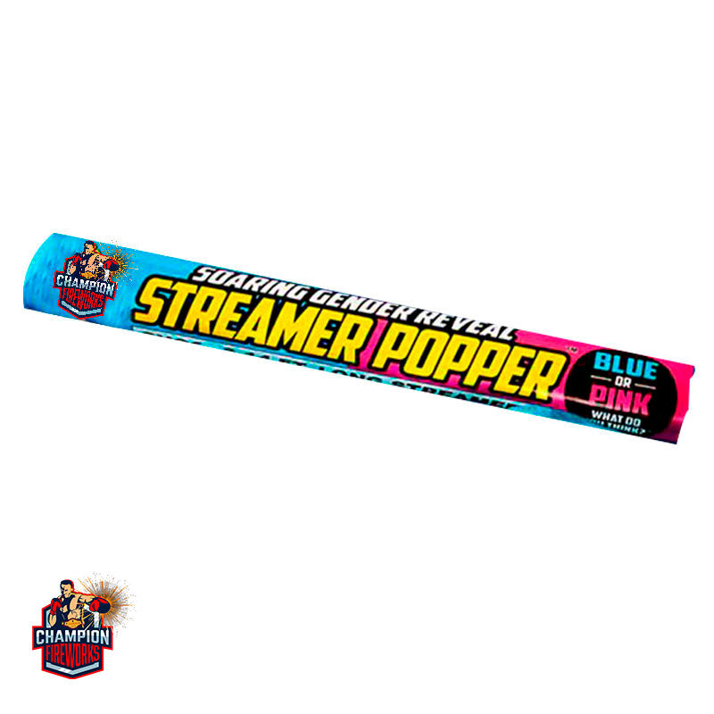 Soaring Gender Reveal Streamer Popper-Pink (1pc) – Champion Fireworks